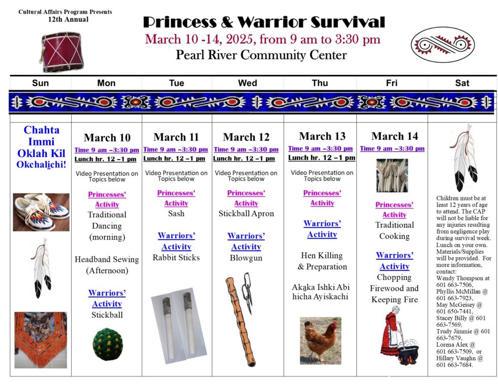 Princess & Warrior Survival Week - Choctaw Cultural Legacy